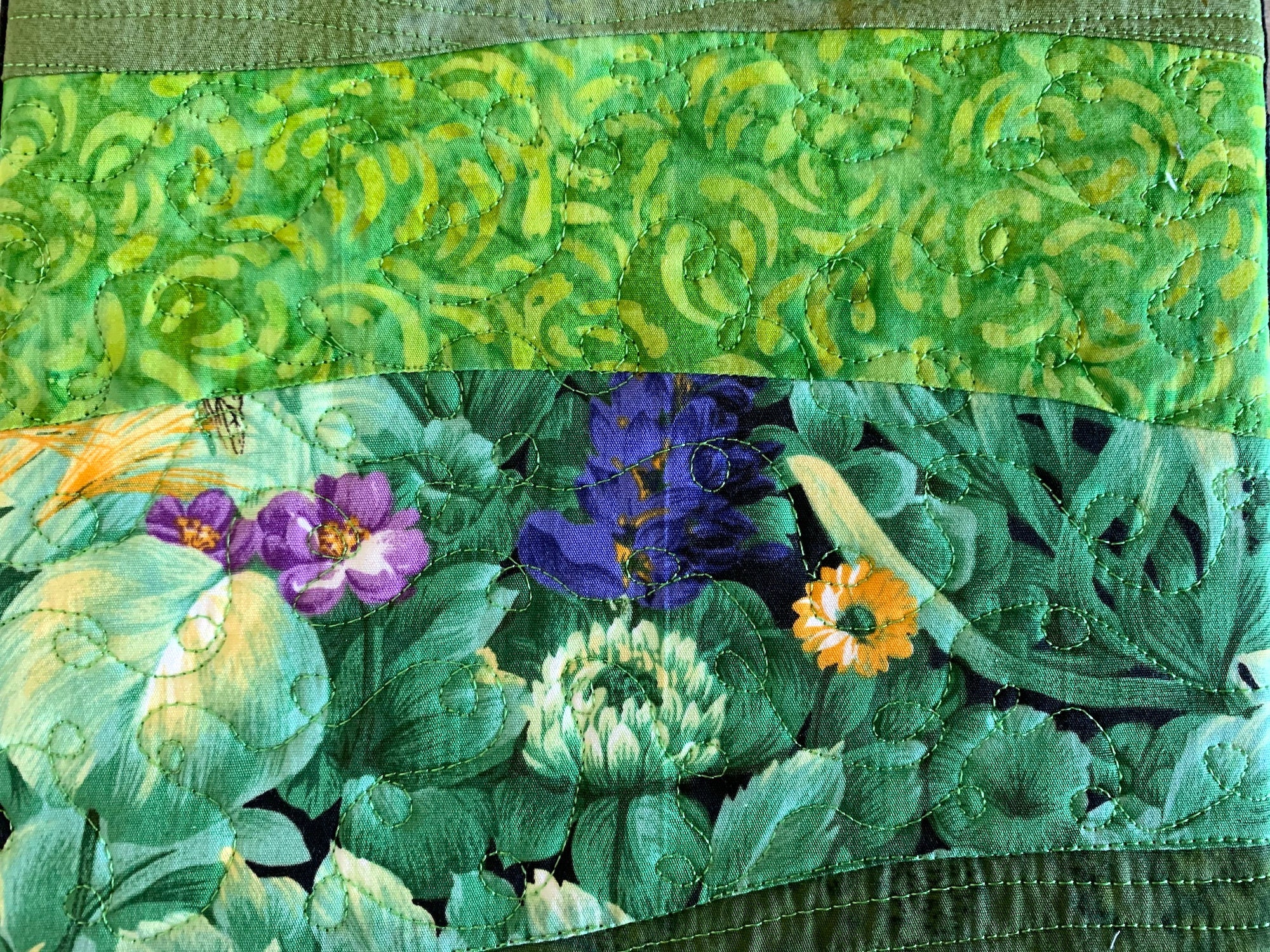 Abstract Landscape Mini Quilt Canvas Mounted Small Quilt | Etsy