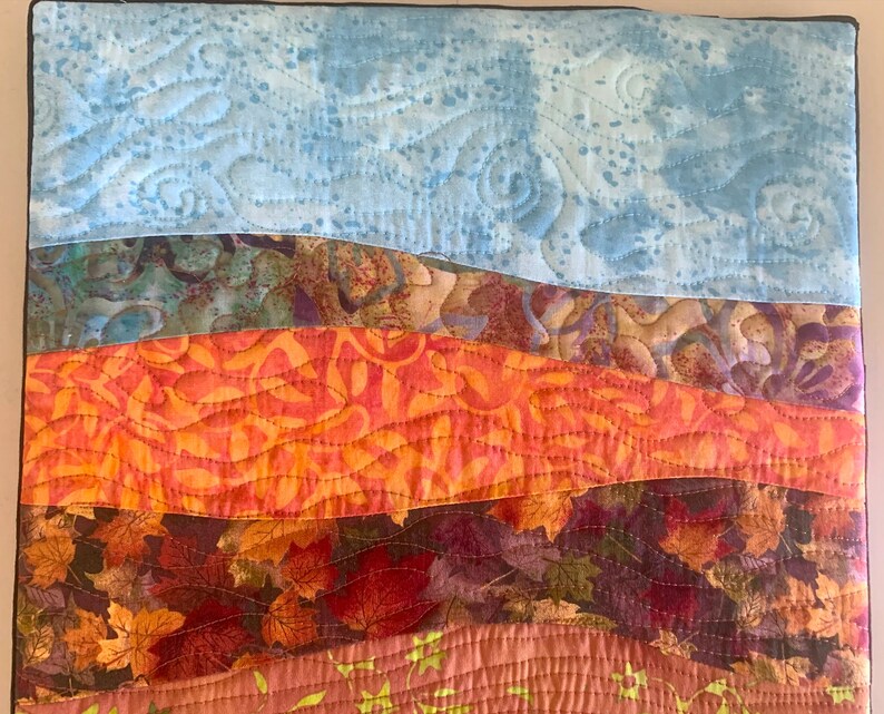 Custom Order 3 Small Landscape Quilts, Small Canvas Mounted Wall ...