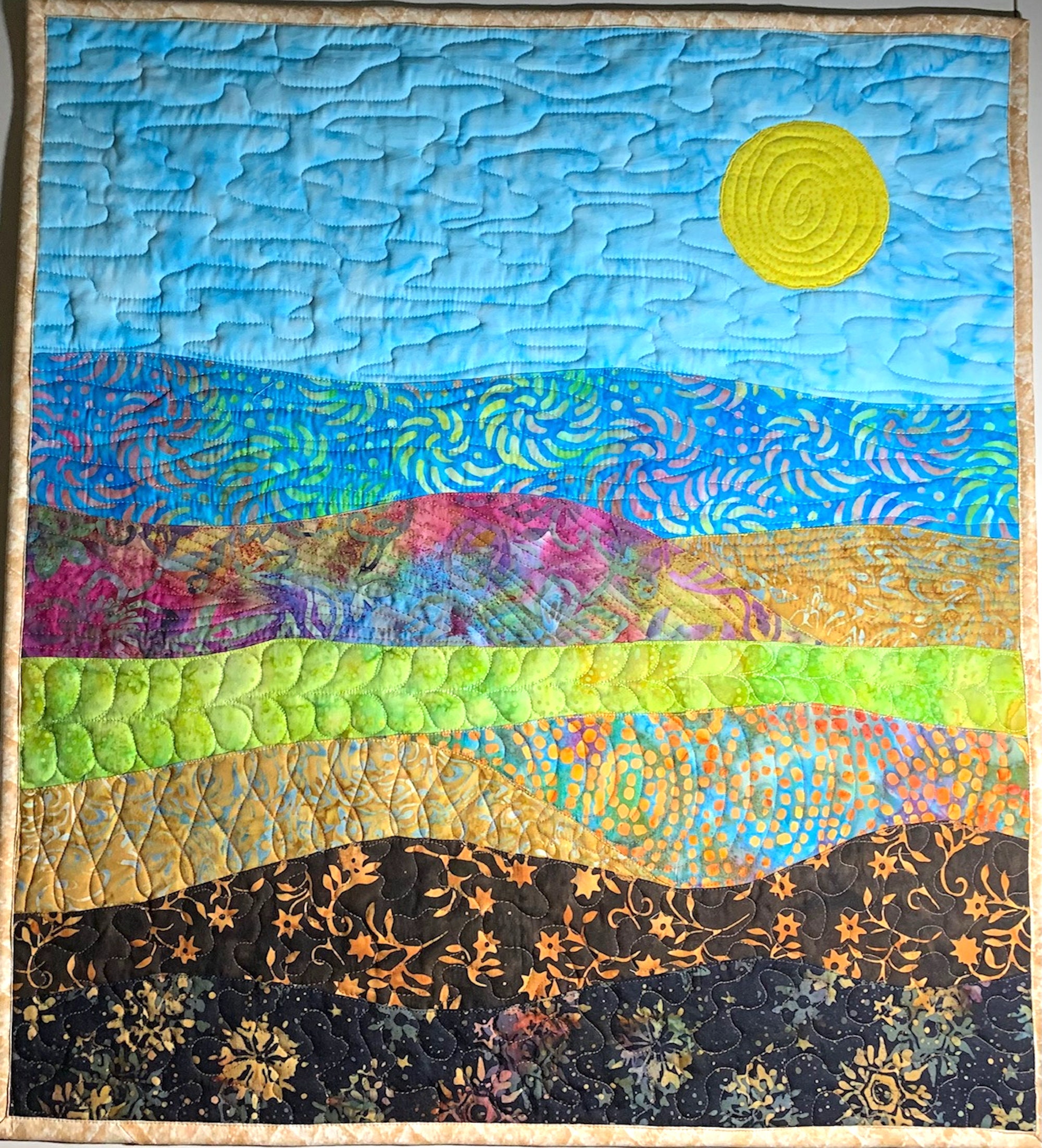 Landscape Art Quilt Patterns Sunset Landscape Quilt Archives
