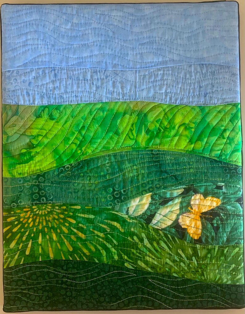 Custom Order 3 Small Landscape Quilts, Small Canvas Mounted Wall ...