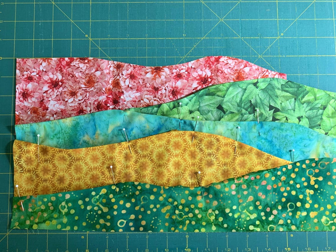 Landscape With Sun Quilt Tutorial: Curved Piecing (PDF Pattern) - Etsy