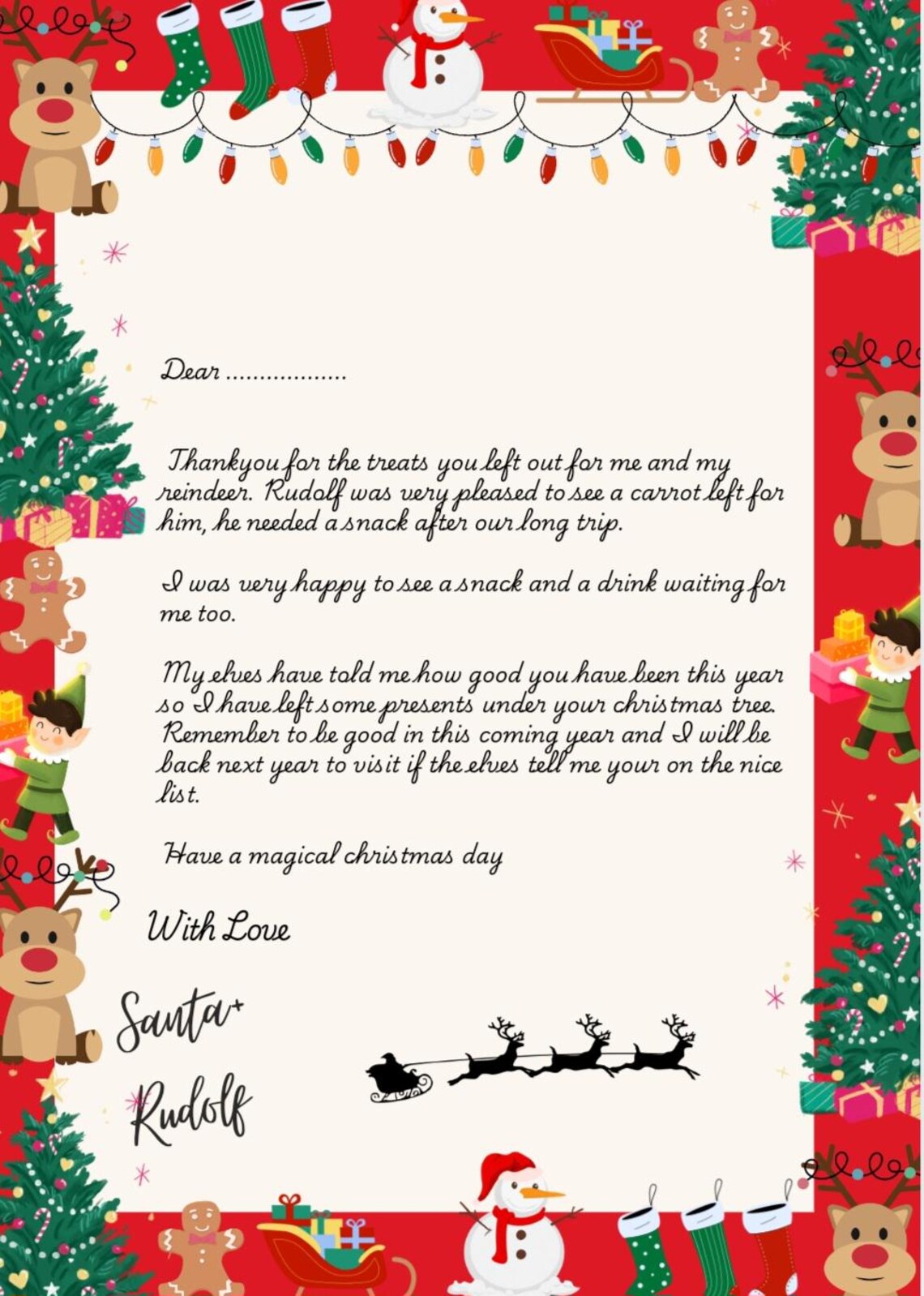 Christmas Day Letter From Santa - Etsy