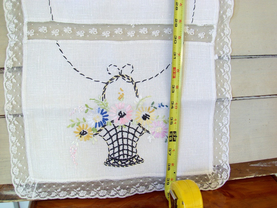 Dresser Scarf, Table Runner, Embroidered Baskets Spring Furniture ...