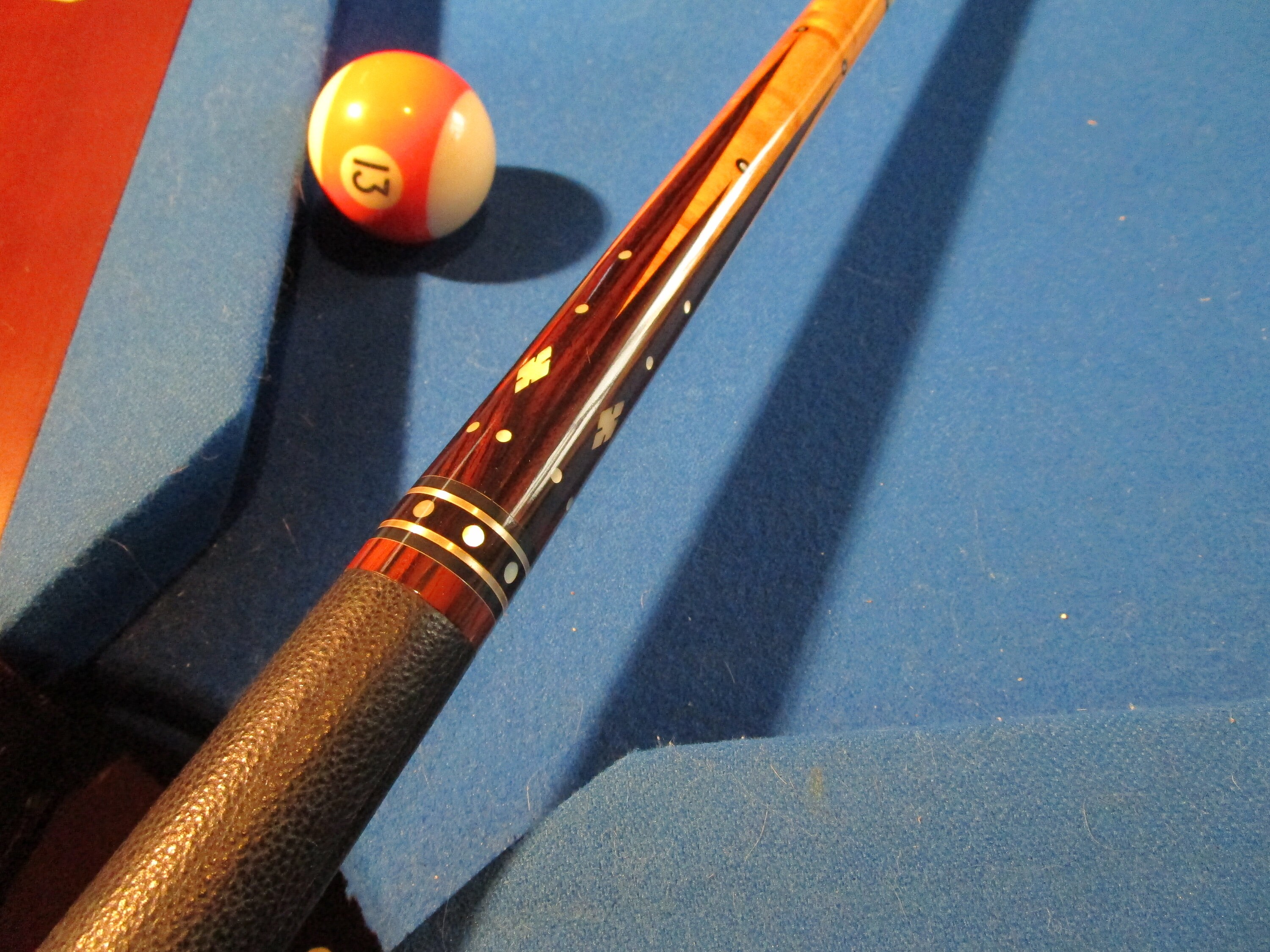 Adams billiard pool cue stick 1980's. Inlaid shell brass | Etsy