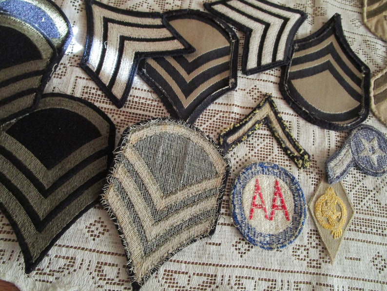 WWII Army Patches. Army Sergeant Tech Private Stripes - Etsy
