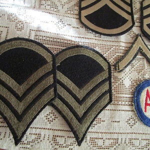 WWII Army Patches. Army Sergeant Tech, Private Stripes, Honorable ...