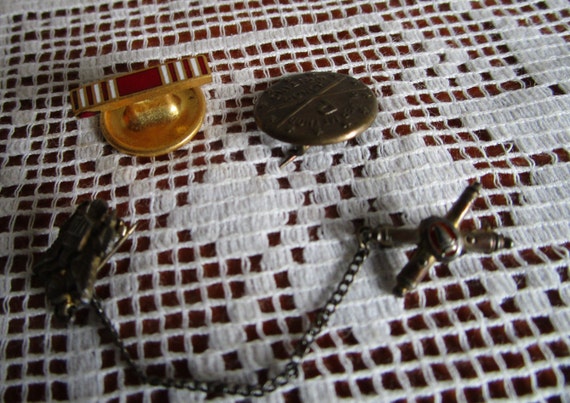 Vintage US Army Collar Pin Lot: Rifle Infantry, Sterl… - Gem