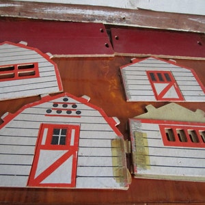Vintage Barnyard Cardboard Barns. 1940s Diorama Play Set Toy Farm Barns ...