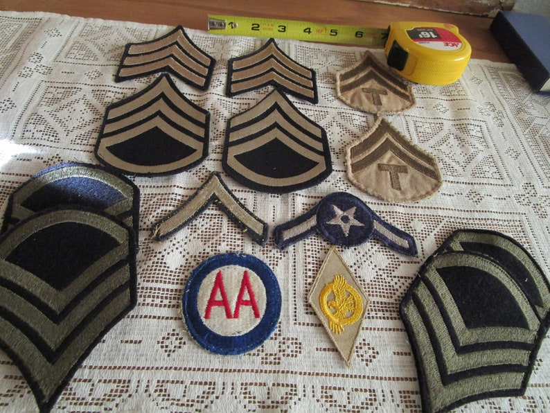 WWII Army Patches. Army Sergeant Tech Private Stripes - Etsy