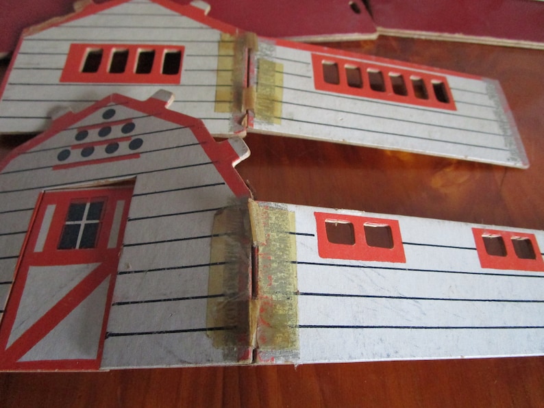 Vintage Barnyard Cardboard Barns. 1940s Diorama Play Set Toy - Etsy