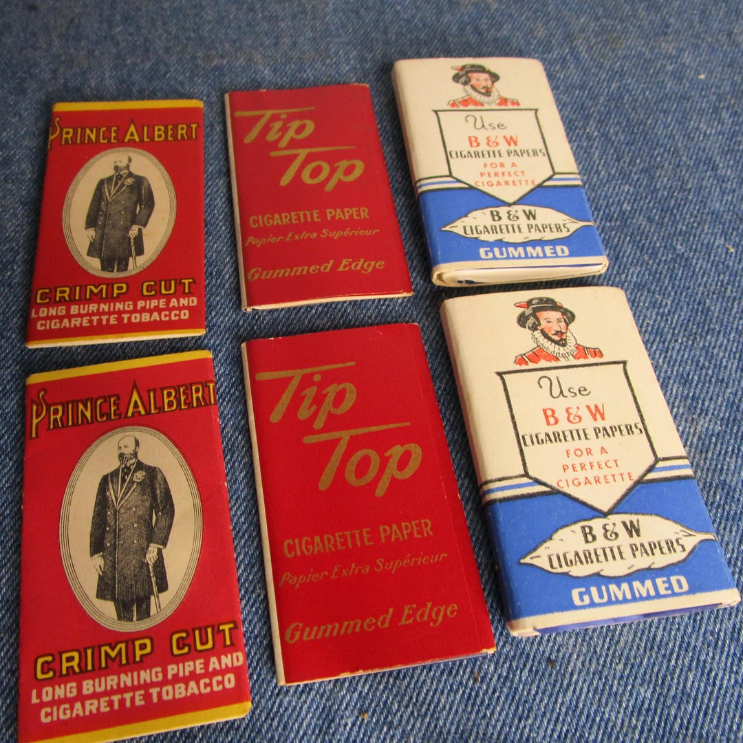 Vintage Cigarette Rolling Papers, Tip Top, Prince Albert, B&W, 1950s ...