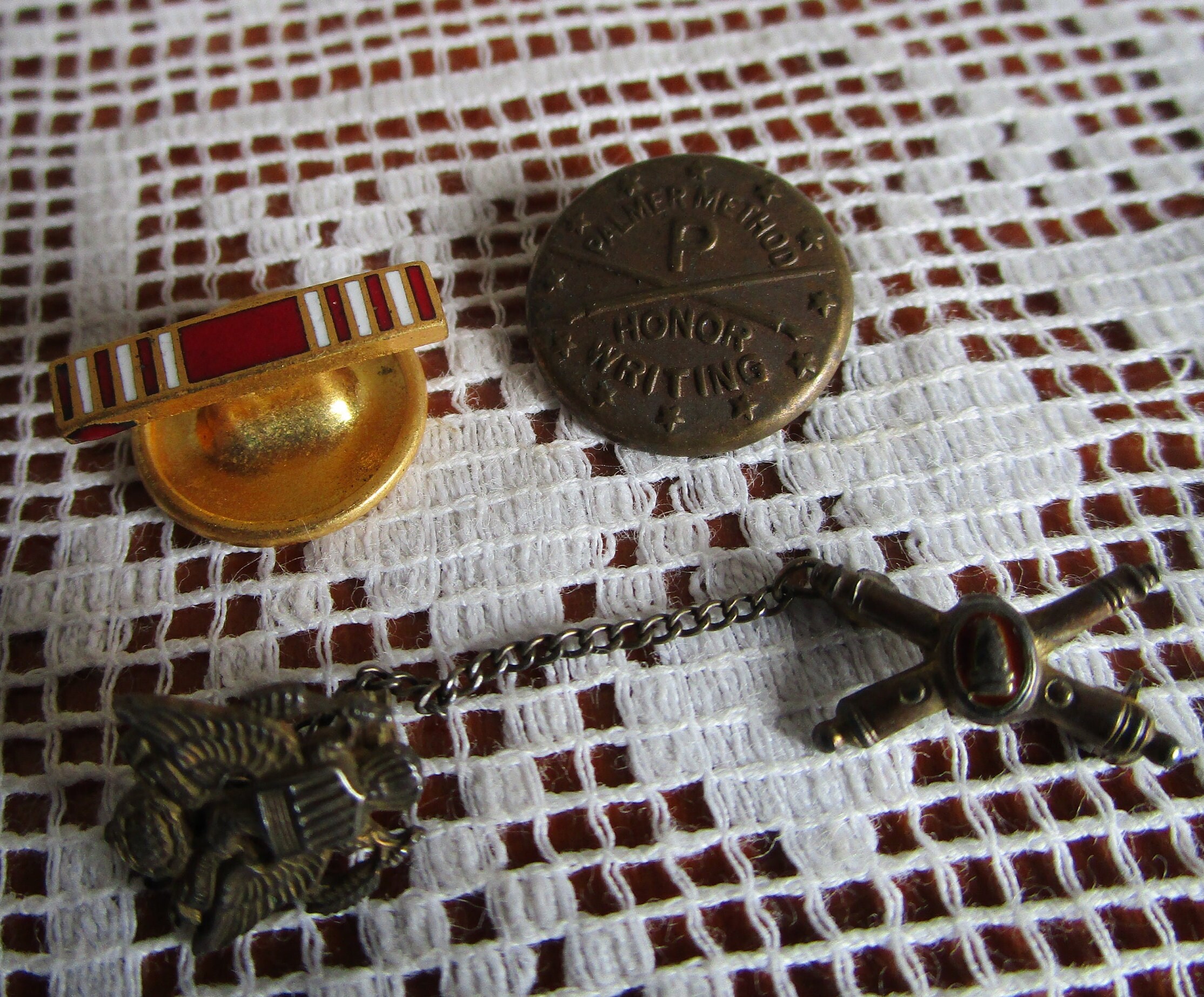 Vintage US Army Collar Pin Lot: Rifle Infantry, Sterling Sweetheart ...