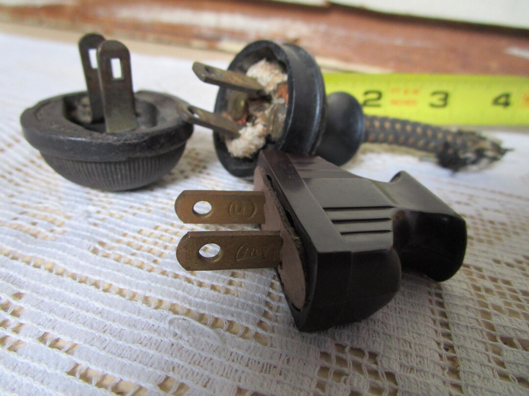 Vintage Brown Bakelite Plugs, Art Deco Cord Ends (lot of 3) - Etsy