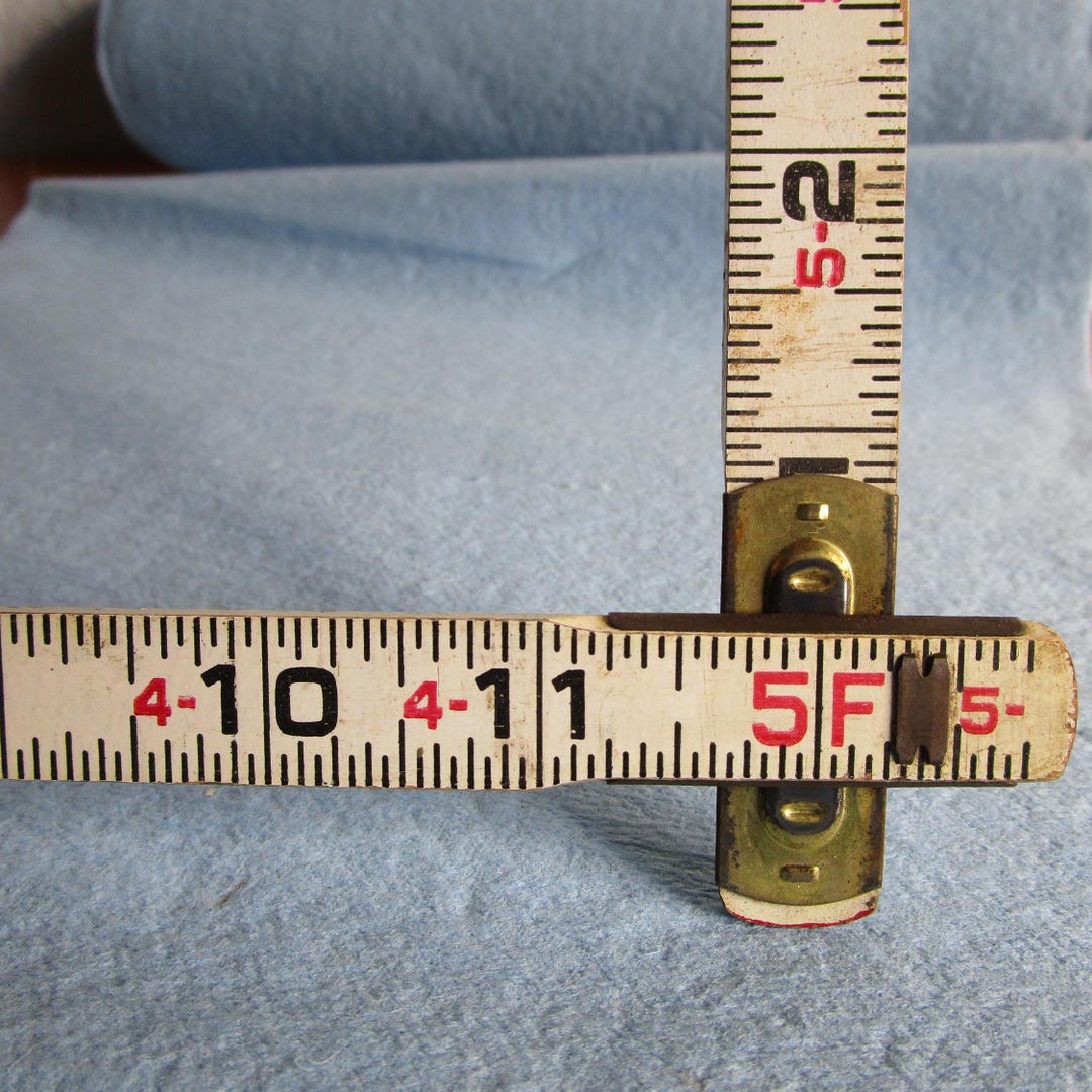 Vtg Folding Wood Ruler, Distressed With Four Sides, Each 8 Inches ...