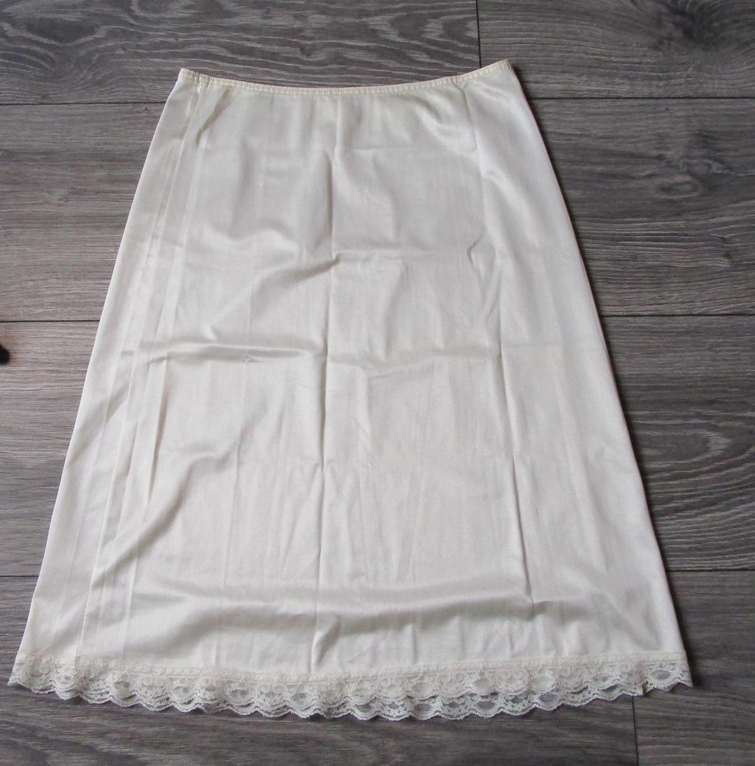 Vintage 1970s Nylon Half Slip, Beige Lace Trim, Size Small - Etsy