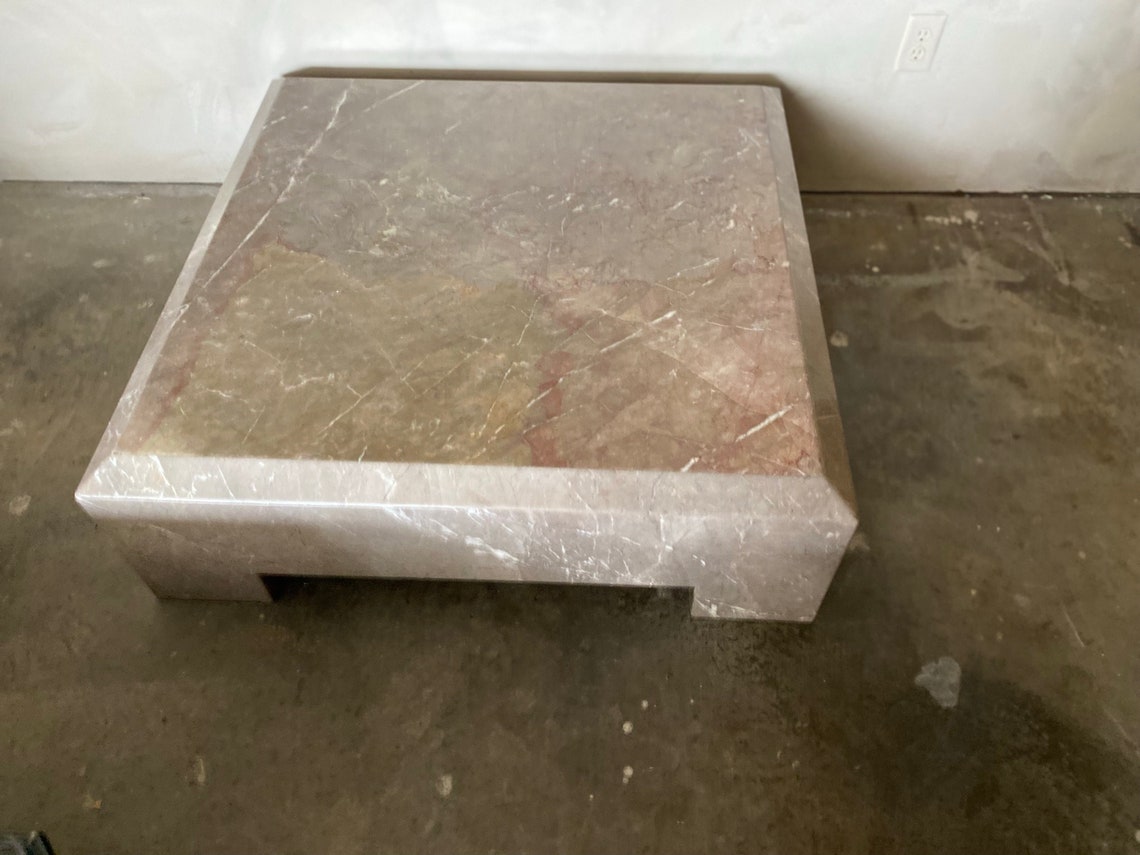 Vintage Cantoni Marble Coffee Table MCM Postmodern Minimalist Art Deco ...