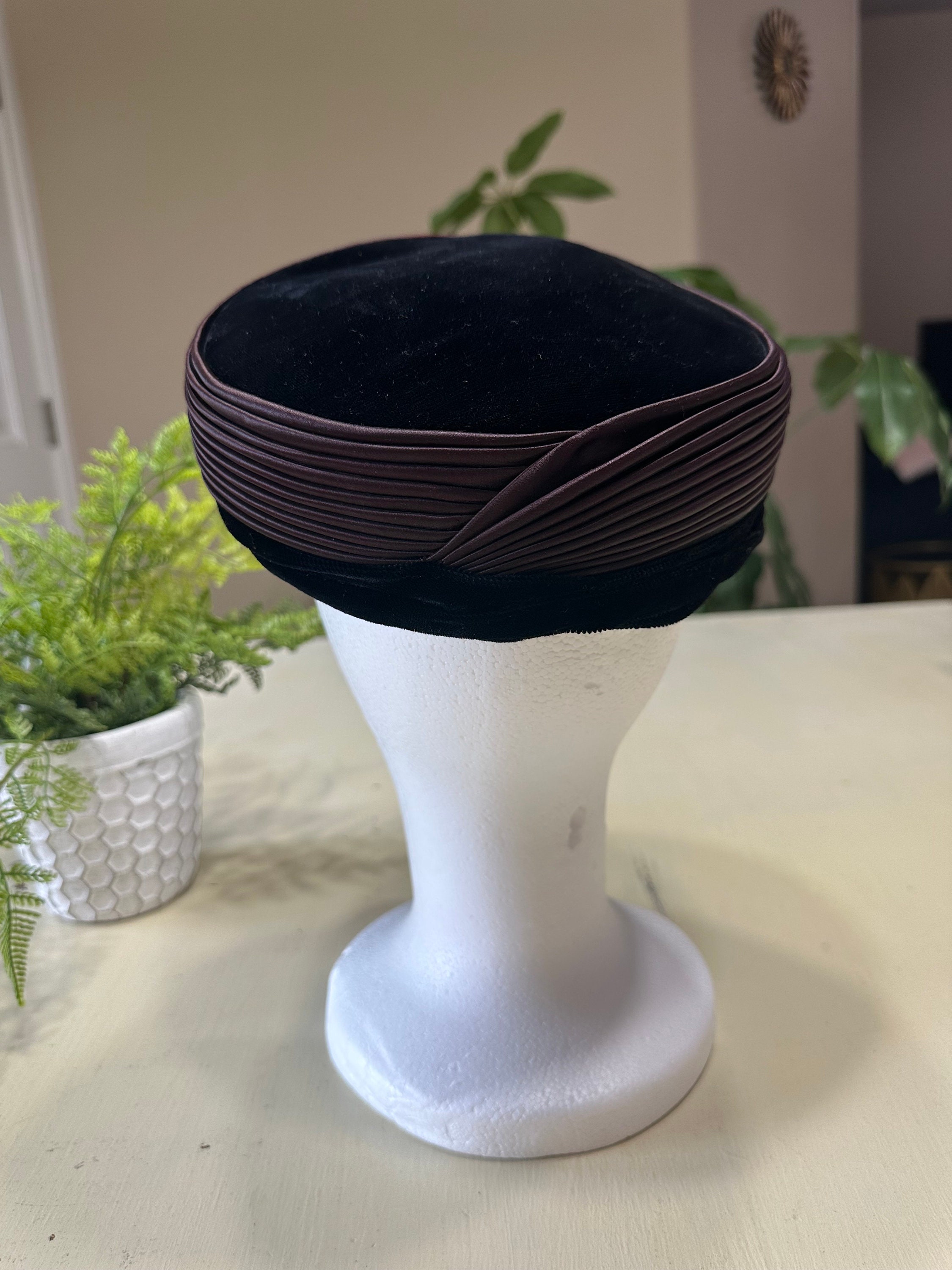 Vintage Velvet and Satin Hat by Admiration - Etsy