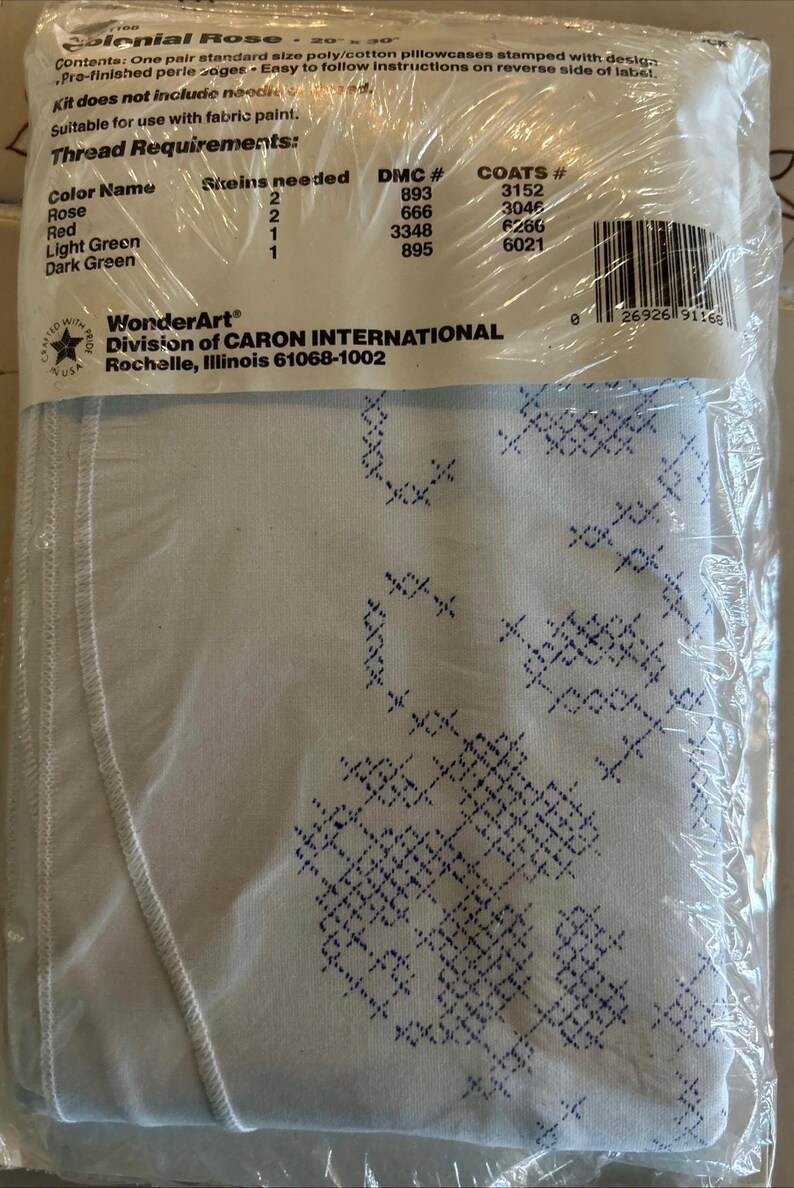 Wonder Art Colonial Rose Pair of Pillowcases to Embroider Cross Stitch ...