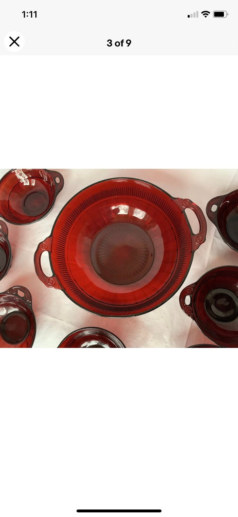 Anchor Hocking Ruby Red Coronation Bowls Salad Set Nappy - Etsy