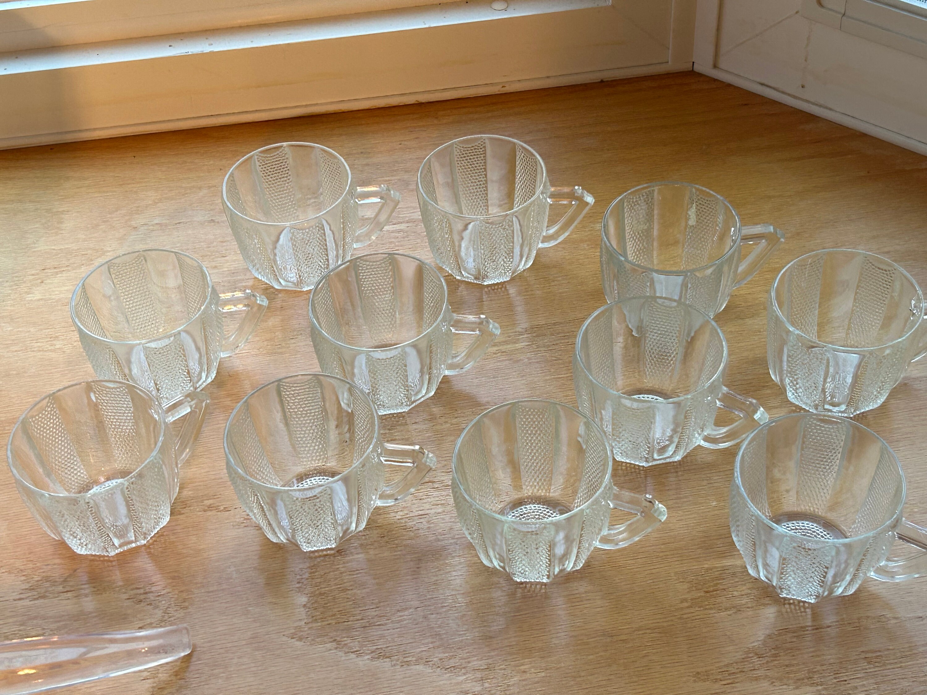 Jeannette Glass Dew Drop Punch Bowl Set W/stand 21 Cups and - Etsy