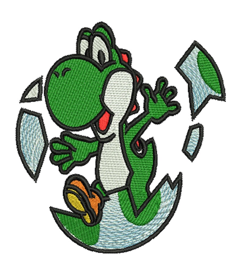 Yoshi With Egg Embroidery Design in Multiple Sizes and Formats - Etsy