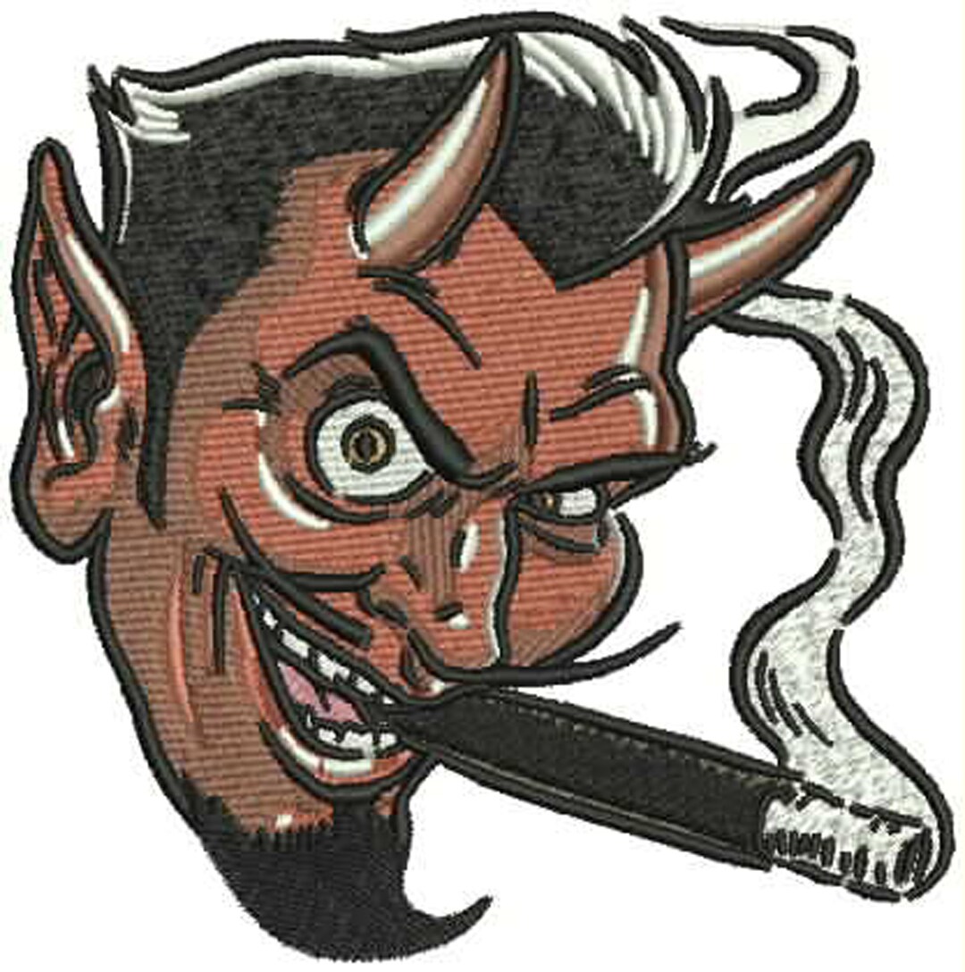Devil Embroidery Design - Etsy
