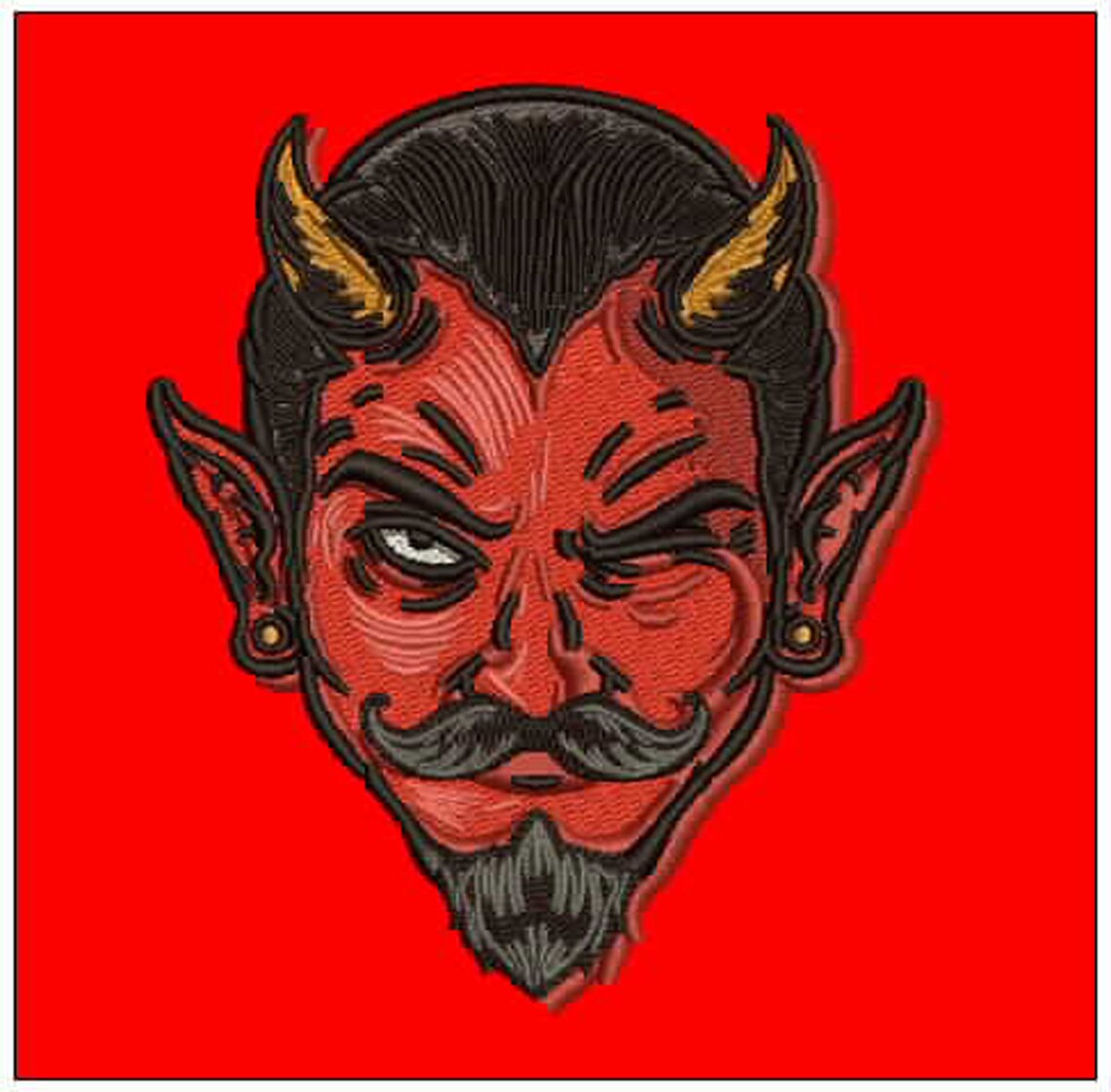 Devil Embroidery Design for Halloween - Etsy