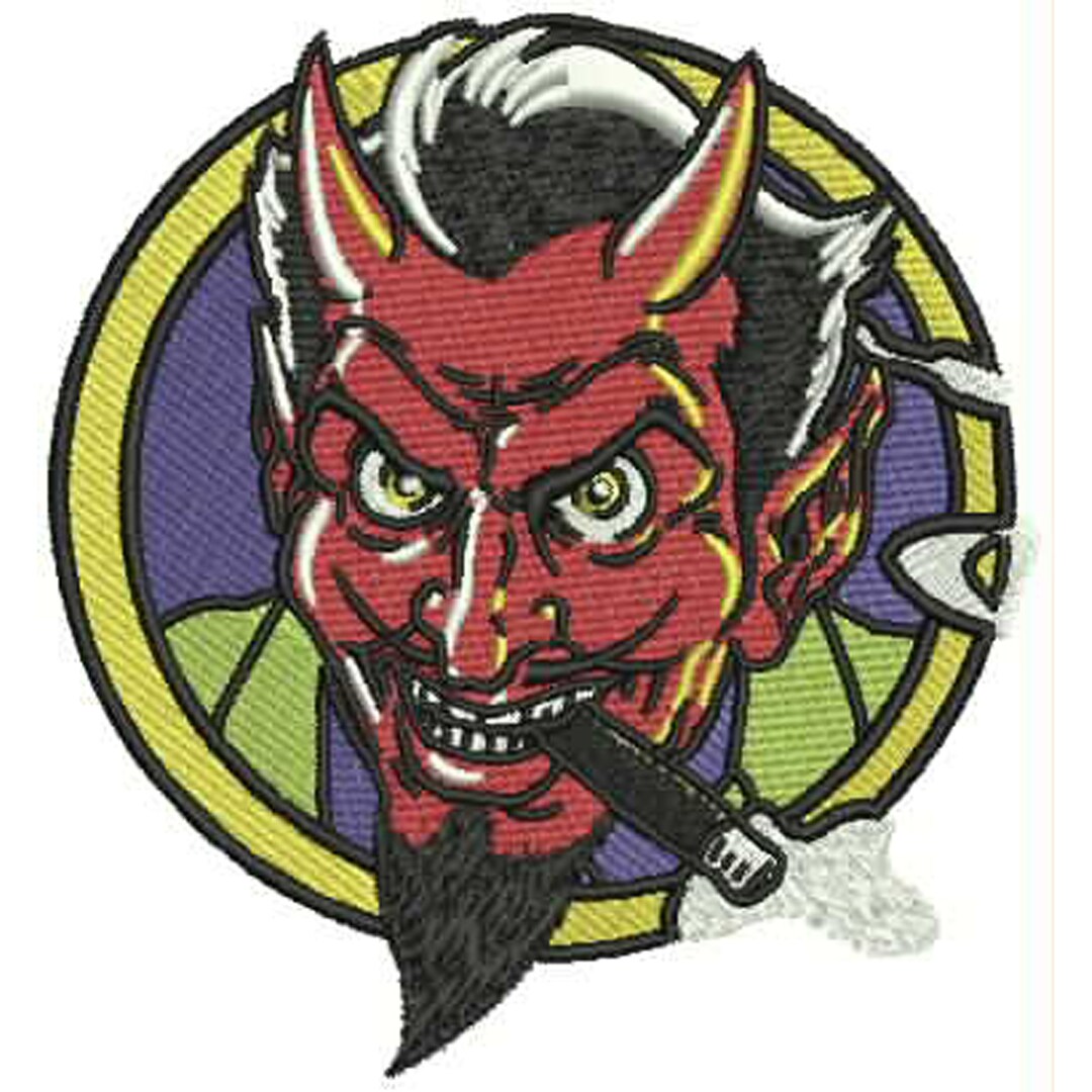Devil Embroidery Design 3 - Etsy