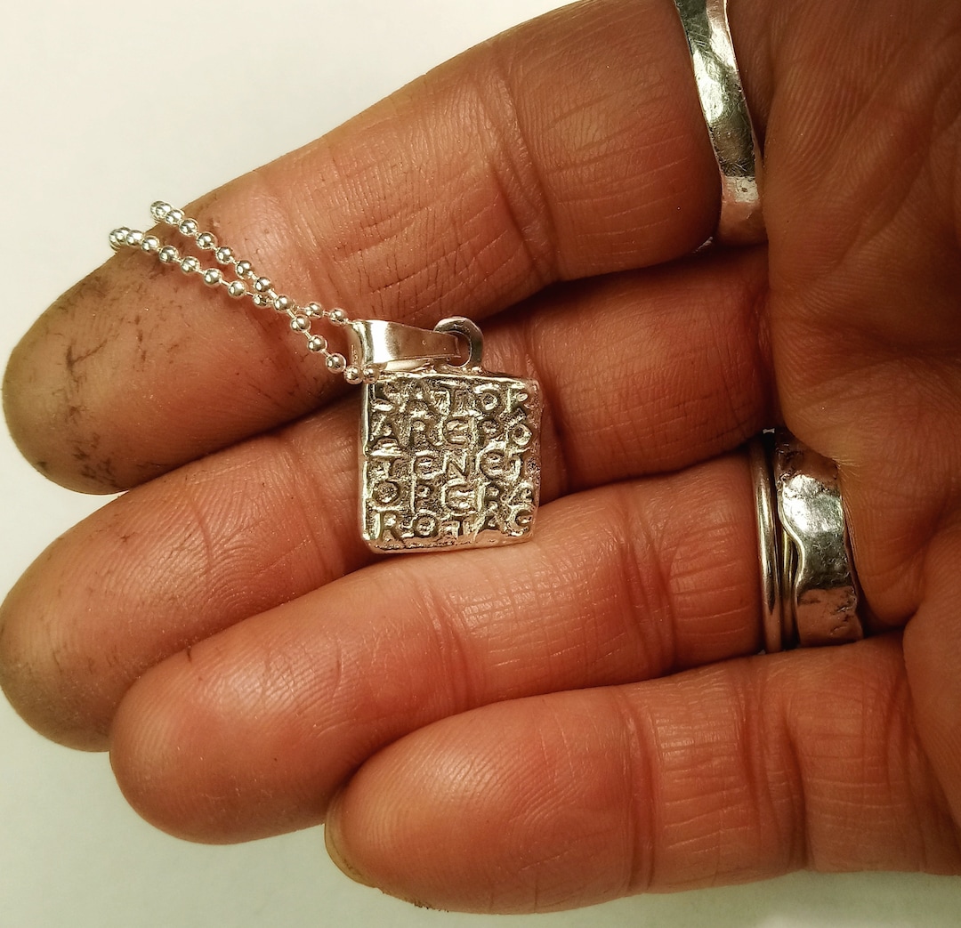 Sator the Alchemical Magic Square, Pendant and Chain, All 925 Silver ...