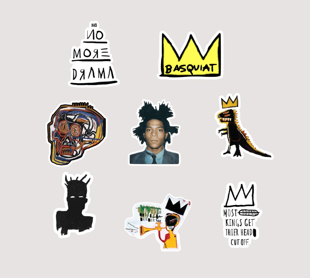 Jean- Michel Basquiat Sticker Pack, Waterproof, Laptop Decal, Water ...