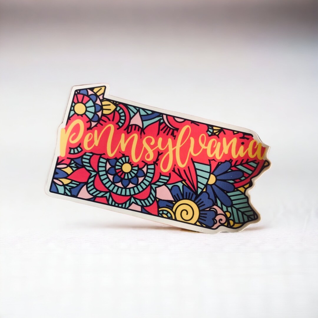 Pennsylvania State Sticker, Laptop Decal, PA Sticker, Water Bottle ...