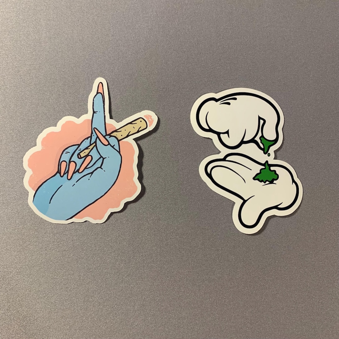 Middle Finger With Blunt Sticker, Laptop Decal, Cannabis, Gifts, Weed ...