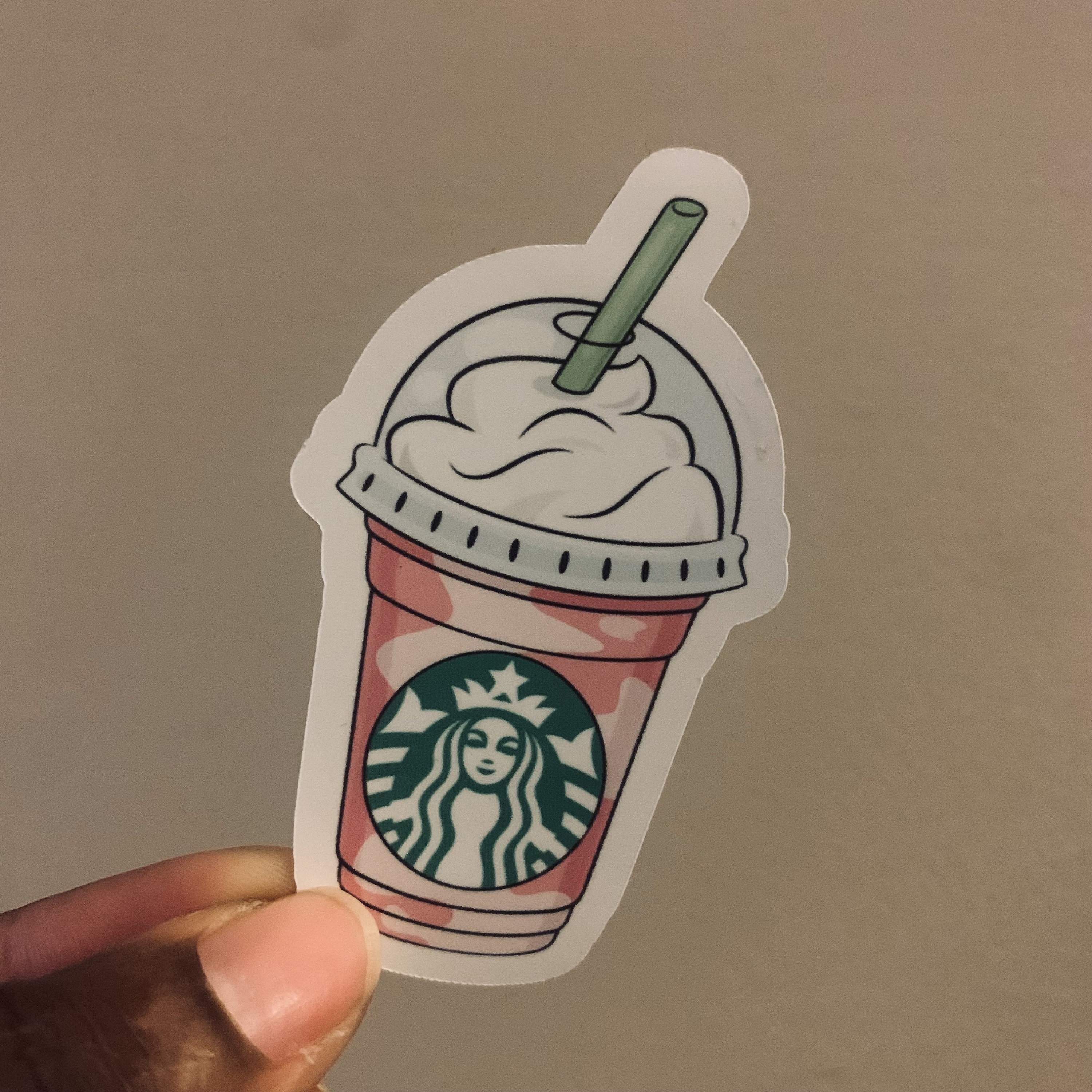 Starbucks Coffee Sticker, Pink Drink Sticker, Laptop Decal, Coffeee ...