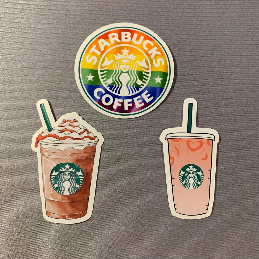 Starbucks Coffee Sticker, Pink Drink Sticker, Laptop Decal, Coffeee ...