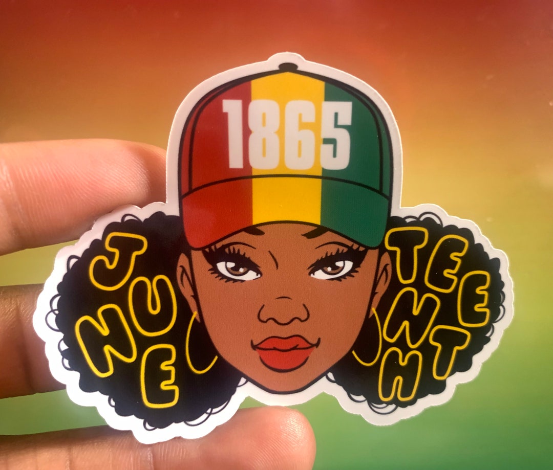 Juneteenth Waterproof Vinyl Stickers, Black Girl, Curly Hair ...