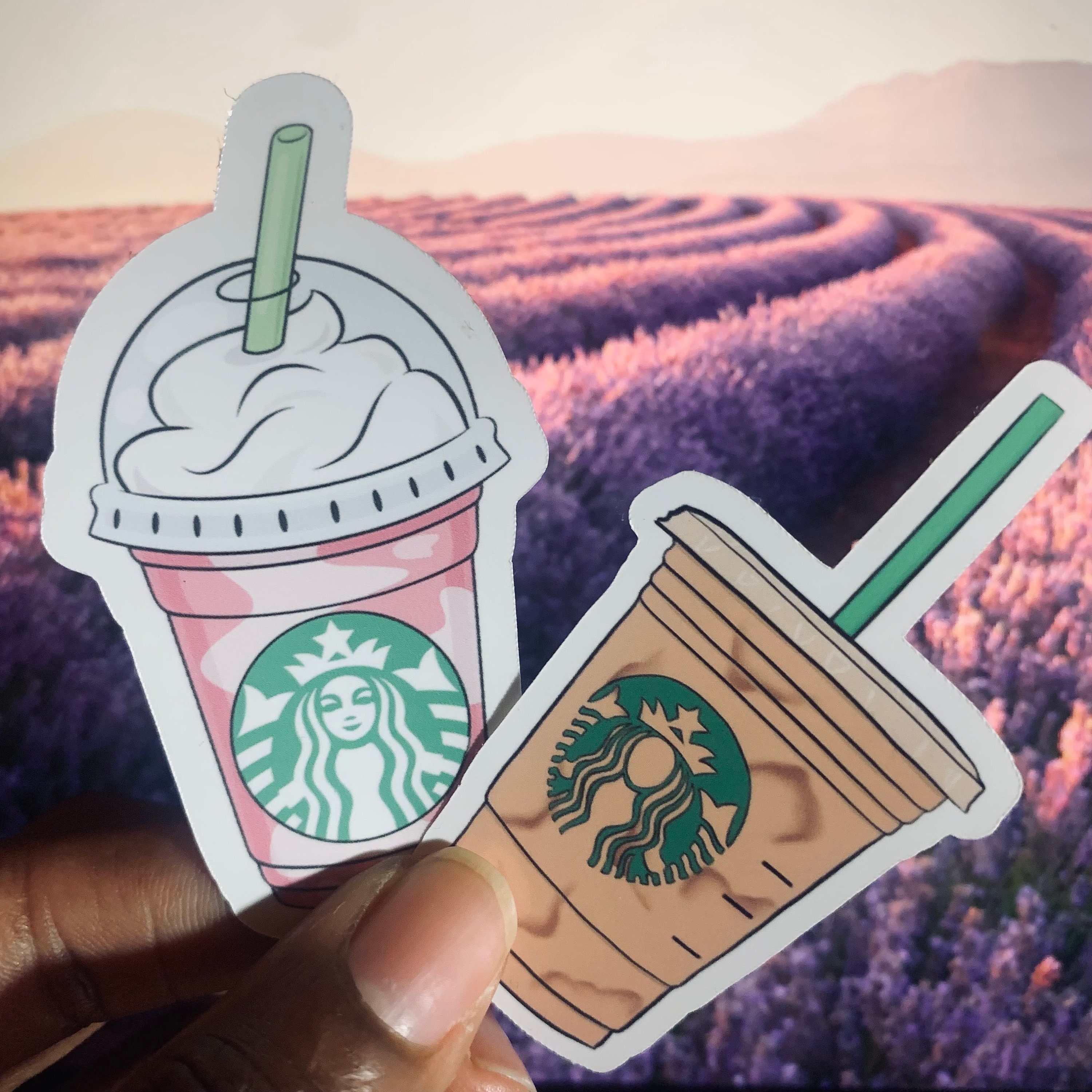 Starbucks Coffee Sticker, Pink Drink Sticker, Laptop Decal, Coffeee ...