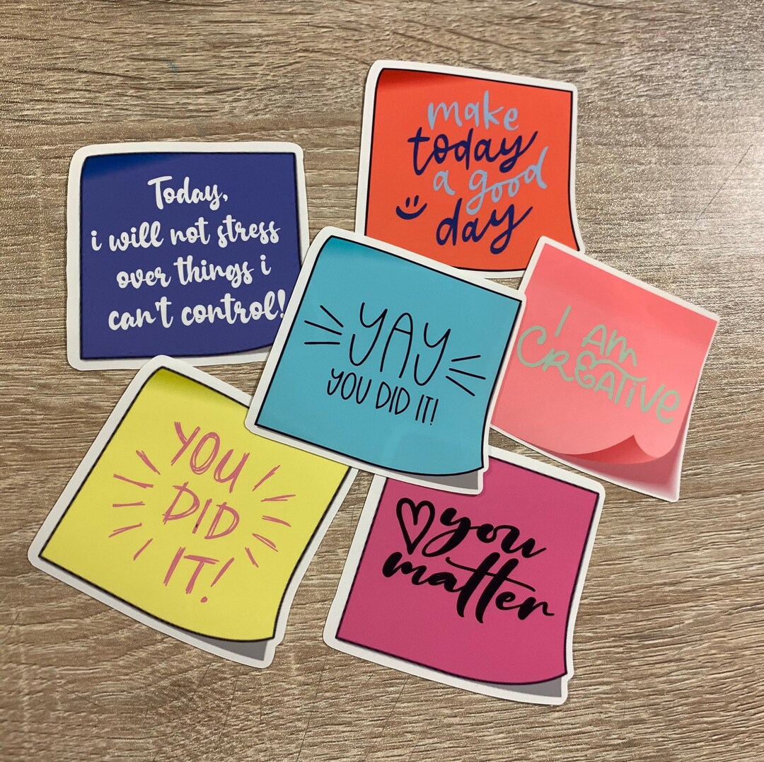 Motivational Post-it Note Stickers, Teacher Stickers, Positive ...