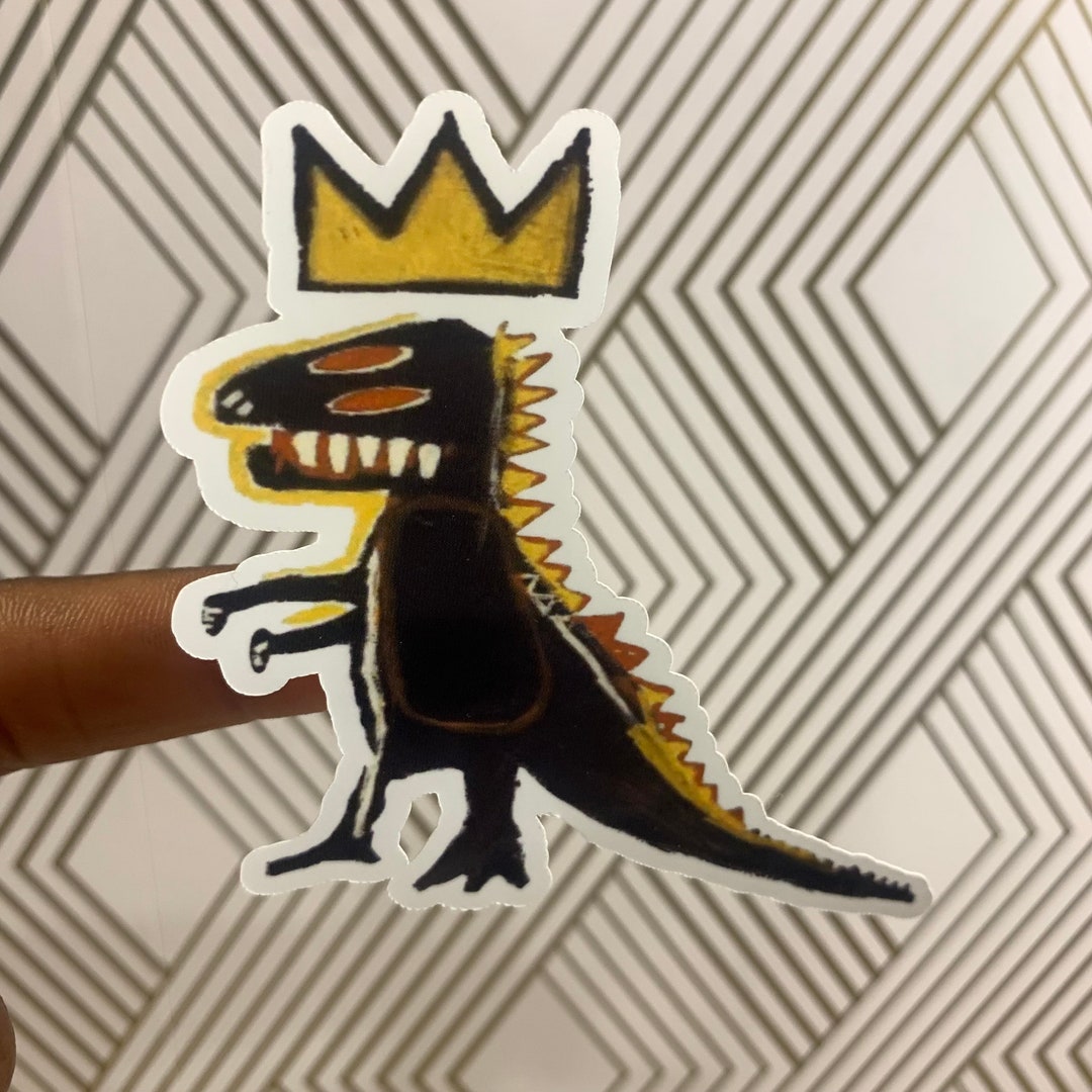 Jean Michel Basquiat Dinosaur, King, Artist, Laptop Decal, Water Bottle ...