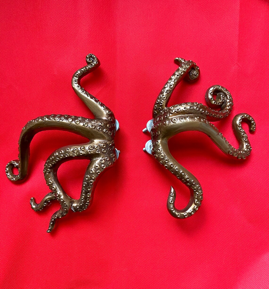 Solid Brass Octopus Squid Tentacle Door Handles - Etsy