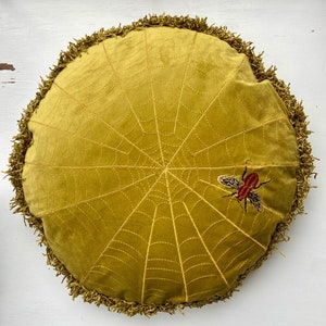 Embroidered Velvet Spiderweb Cushion Pillow - Etsy