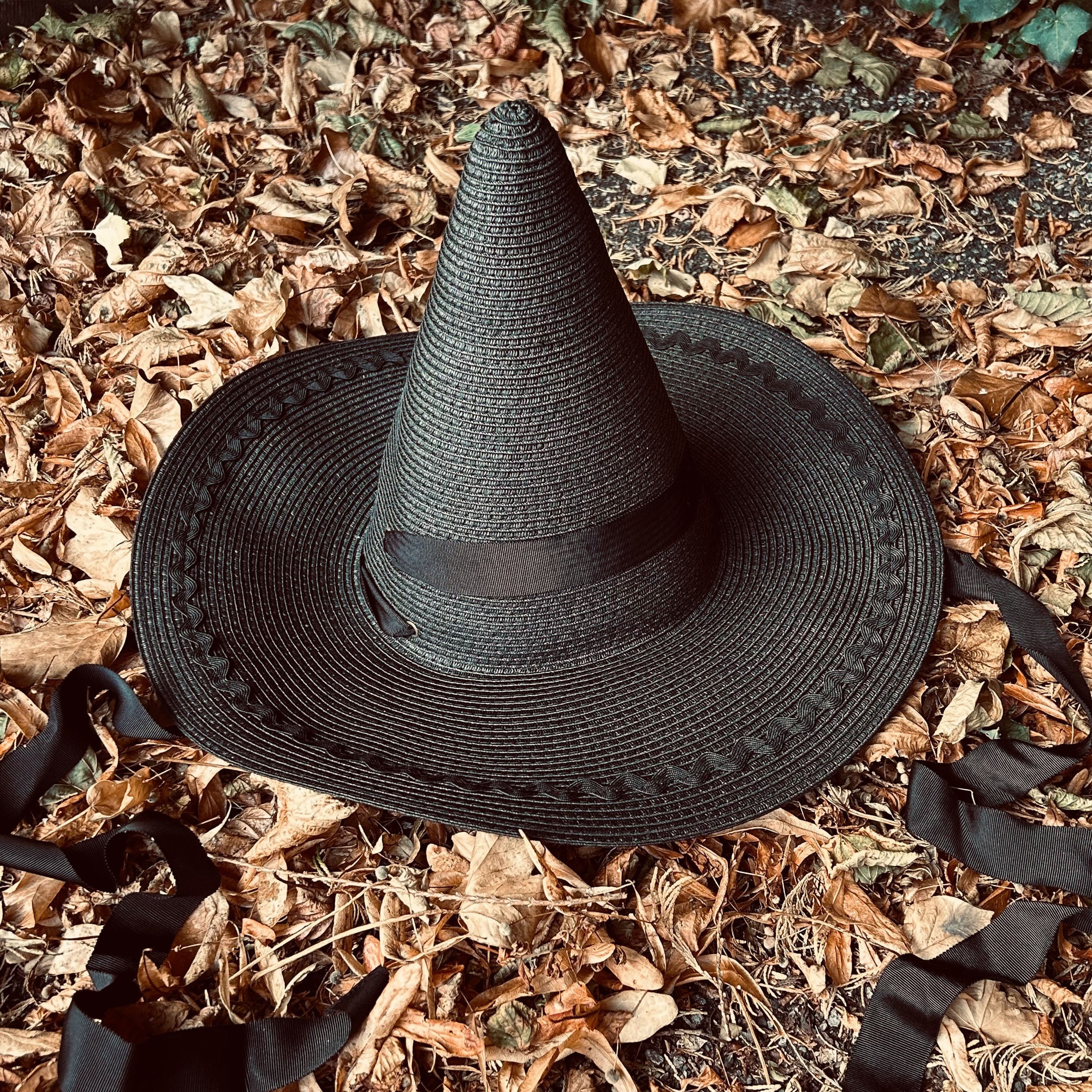 The New Straw Beach Witch Hat Brown Black - Etsy