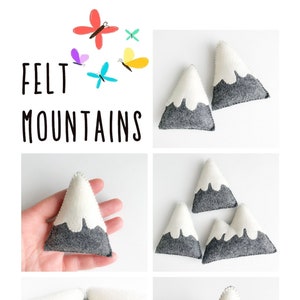 Felt Mountains PDF Sewing Pattern Felt Ornaments Templates, Snowy ...
