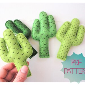 Felt Cactus Pattern Sewing Tutorial, Pdf Pattern, Felt Ornaments Photo ...