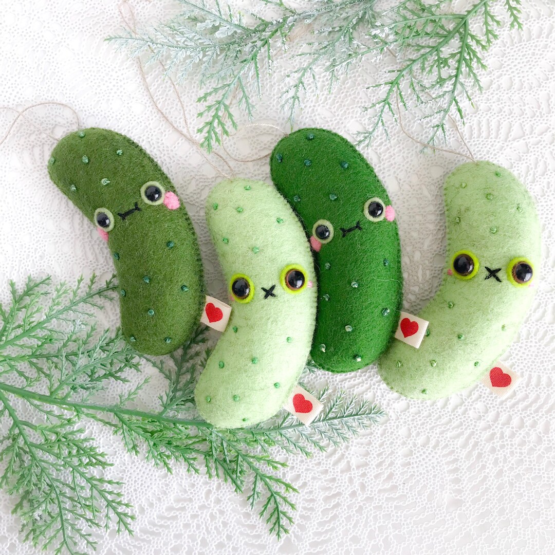 Felt Pickle Christmas Tree Decor Tree Charm, Holidays Ornament, Felt ...