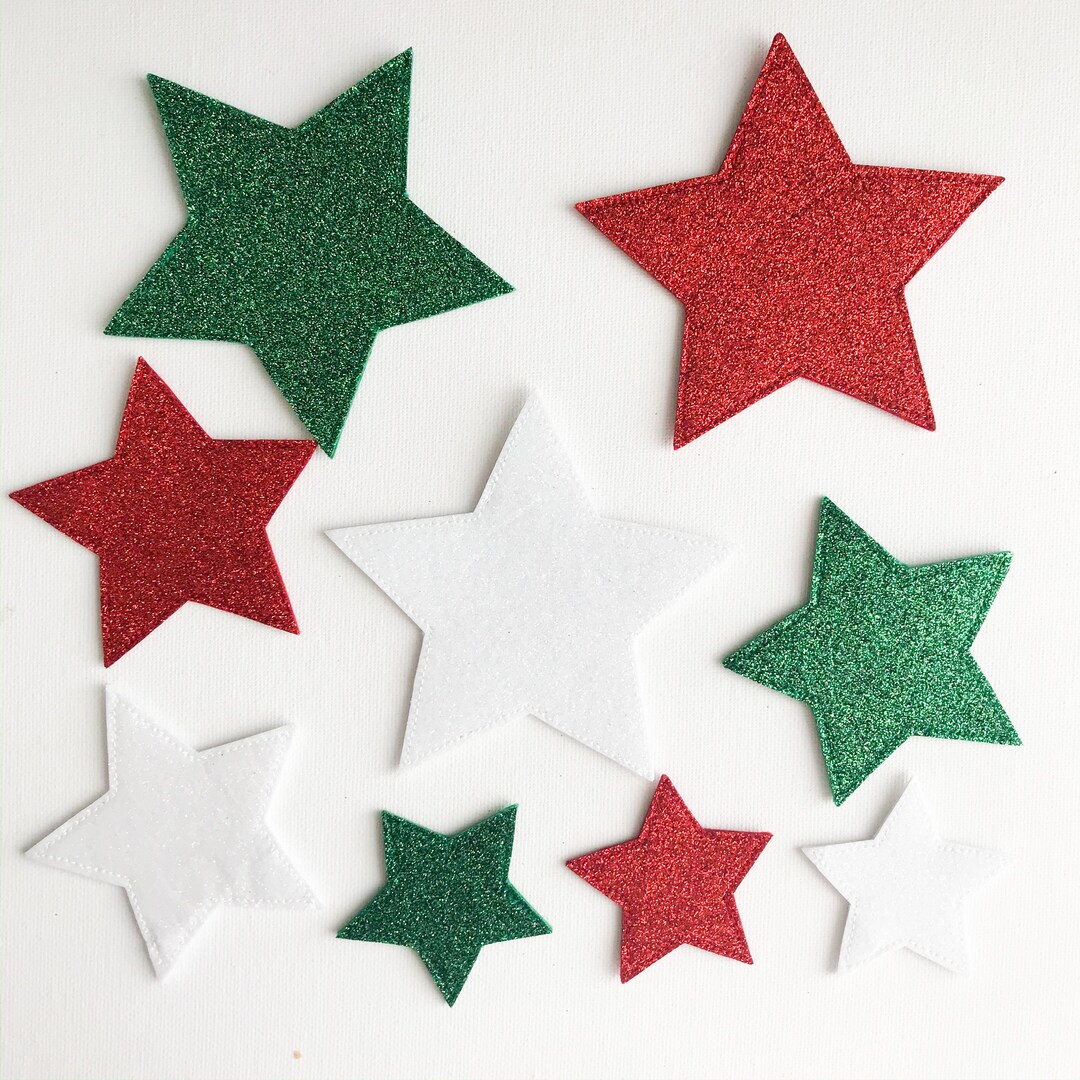 Christmas Star Decor, Set of 36 Glitter Stars, Christmas Tree Decor ...