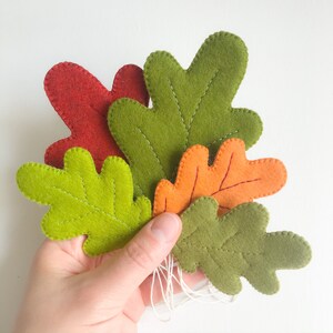 Fall Leaves and Acorns PDF Template Pattern Autumn Felt Ornament Sewing ...