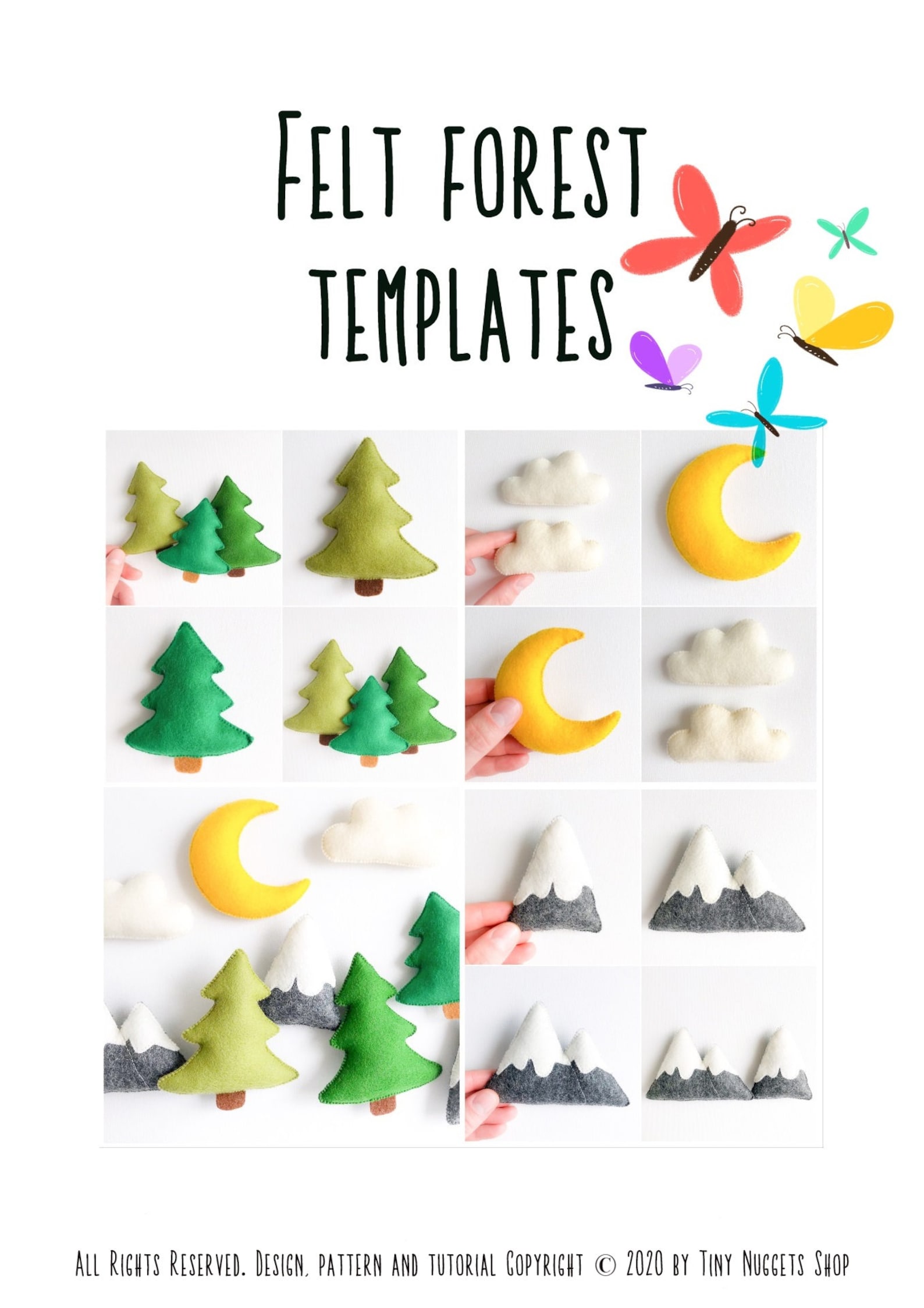 Felt Mountains and Forest PDF File Sewing Templates Woodland | Etsy