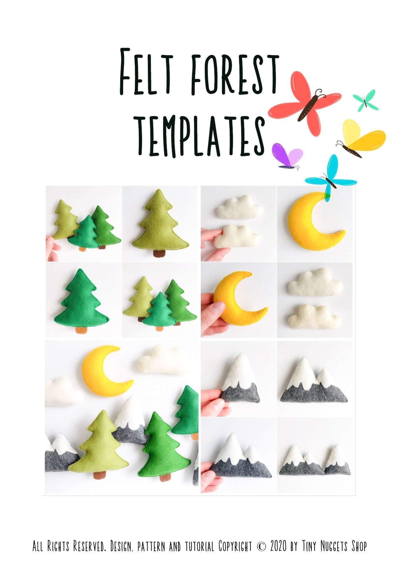 Felt Mountain & Forest Sewing Templates: DIY Nursery Garland (PDF ...