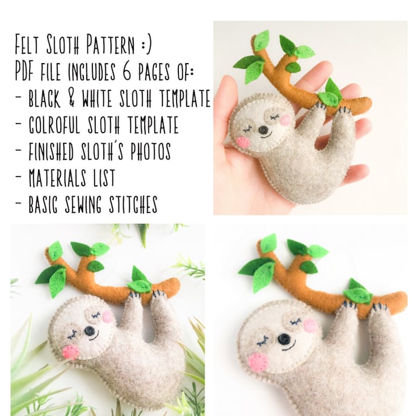 Felt Sloth - Etsy