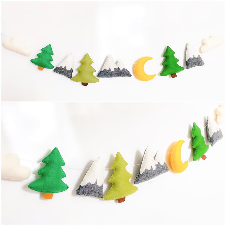 Felt Mountain & Forest Sewing Templates: DIY Nursery Garland (PDF ...